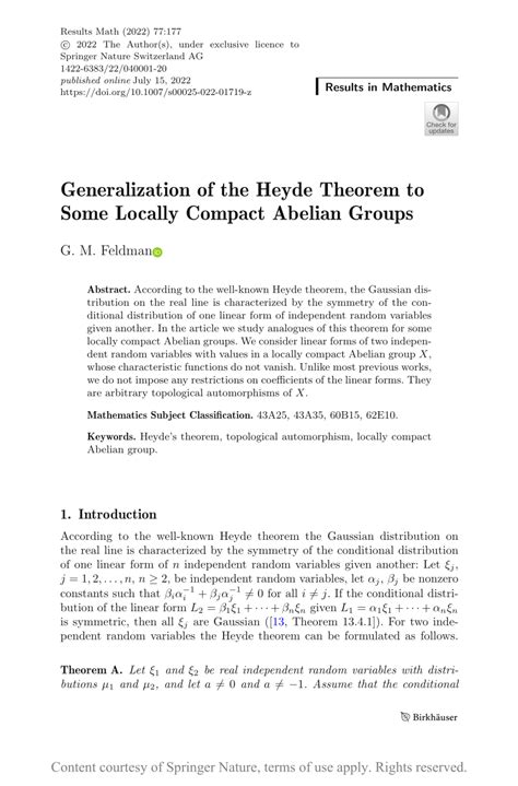 generalization of the heyde theorem to some locally compact abelian groups request pdf