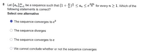 solved 8 let {an}n 1∞ be a sequence such that