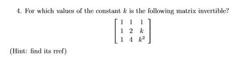 solved for which values of the constant k is the following