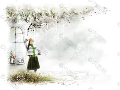窗台上的花盆与美女等PSD分层素材平面广告素材免费下载 图片编号 7813751 六图网