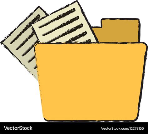 Drawing Folder File Document Information Vector Image