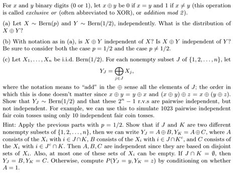 for x and y binary digits 0 or 1 let x y be 0 if x