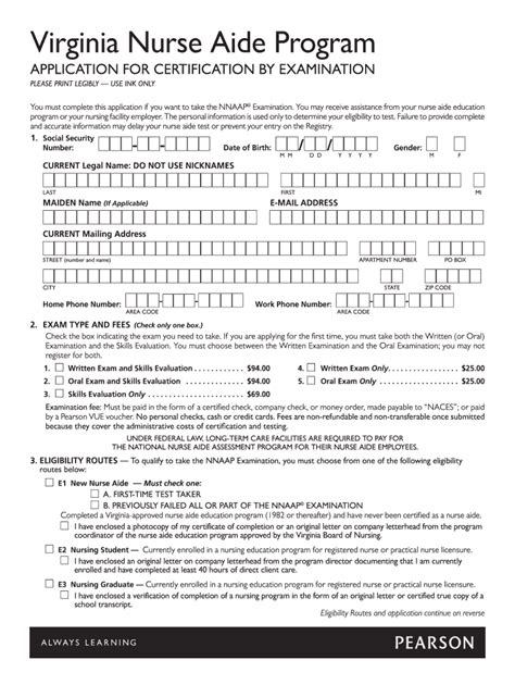 Virginia Cna Reciprocity Fill Online Printable Fillable Blank