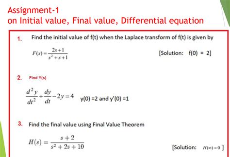 solved assignment 1 on initial value final value