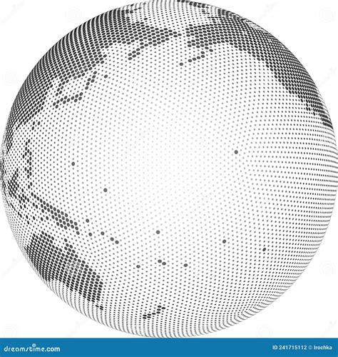 Globe Shape World Map Created From Dots Vector Illustration Stock