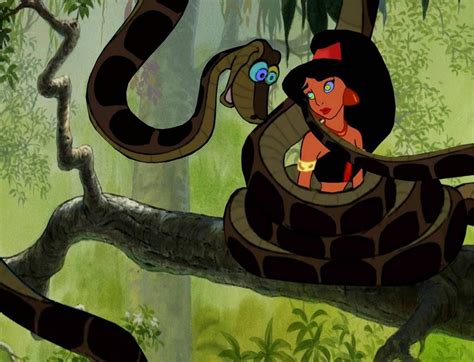 Princess Jasmine And Kaa Kissing