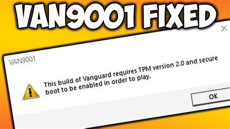 fix valorant van 9001 tpm and secure boot error youtube