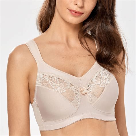 Delimira Womens Minimizer Bra Unlined Wirefree Full Figure Support Plus Size Ebay