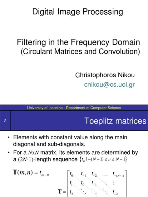 chapter 04c frequency filtering circulant matrices 2 pdf discrete fourier transform