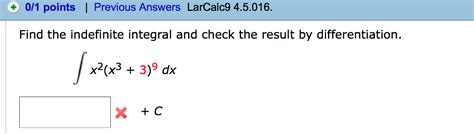 solved 26 find the indefinite integral and check the result