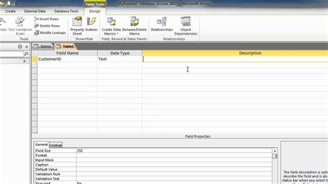 Access 2010 Creating A Database Youtube