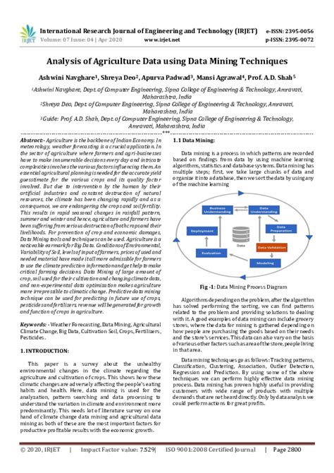 pdf irjet analysis of agriculture data using data mining techniques irjet journal