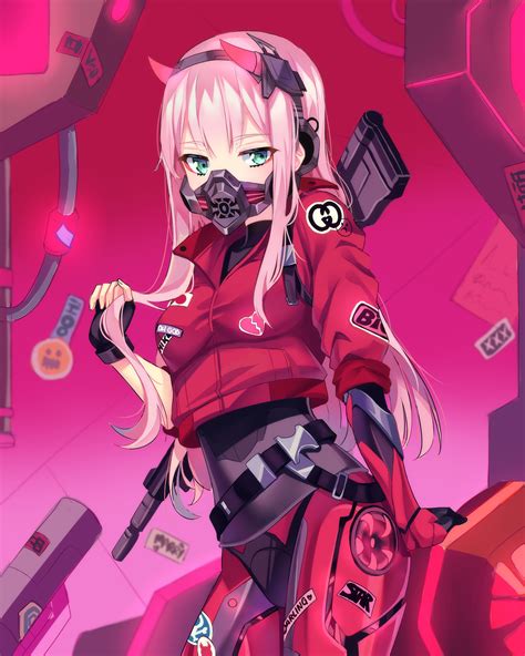 Safebooru 1girl Absurdres Alternate Costume Bangs Bodysuit Breasts Cyberpunk Darling In The