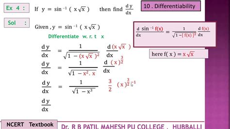 Differentiation Lecture 11 Inverse Trigonometric Functions By