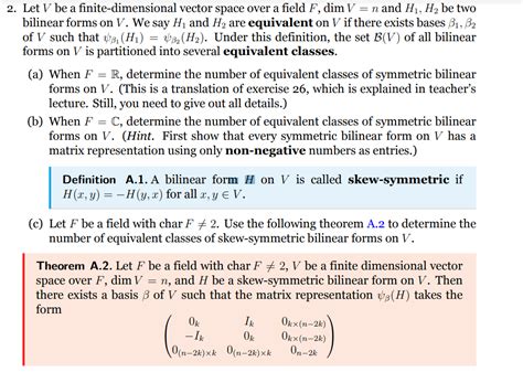 2 let v be a finite dimensional vector space over a