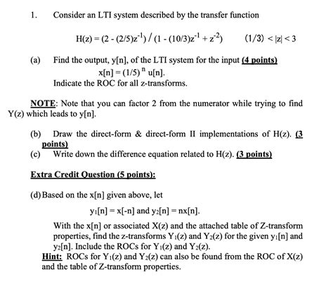 solved consider an lti system described by the transfer