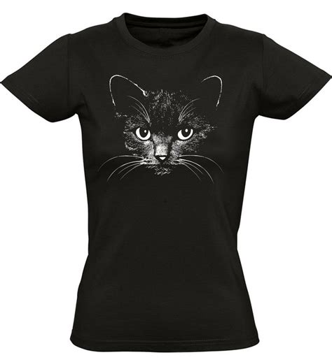 Baddery Print Shirt Damen T Shirt Katze Cat Kätzchen Miau Mieze Hochwertiger Siebdruck