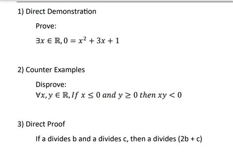 solved 1 direct demonstration prove ∃x∈r 0 x2 3x 1 2