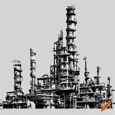 Digital Image Of A Fluid Catalytic Cracking Unit In An Oil Refinery On