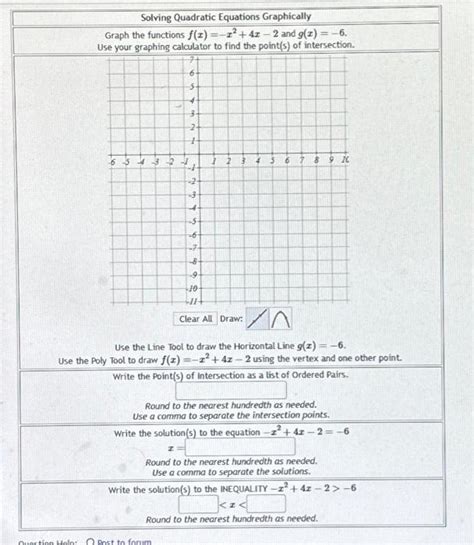 solved the functions f x −x2 4x−2 and g x −6 graphing