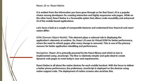 ppt react js vs react native everything that you wanted to know powerpoint presentation id
