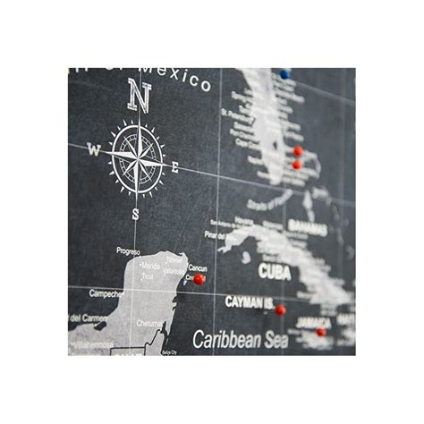 Buy Conquest Maps World Travel Map With Pins Modern Slate Style Push