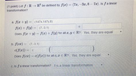 solved let f r rightarrow r 3 be defined by f x 7x