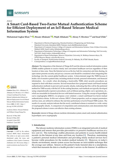 pdf a smart card based two factor mutual authentication scheme for efficient deployment of an