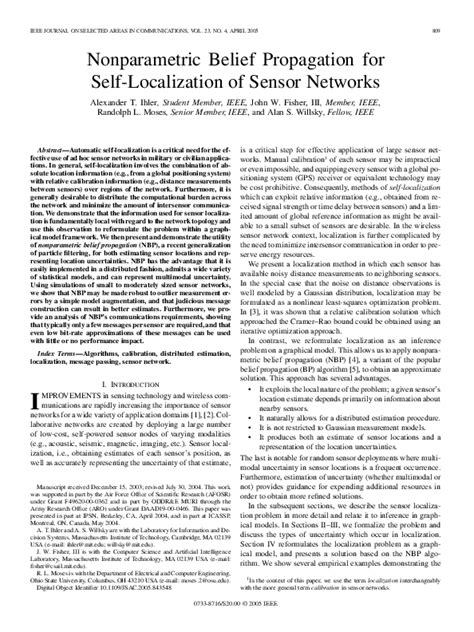 pdf nonparametric belief propagation for self calibration in sensor networks randolph moses