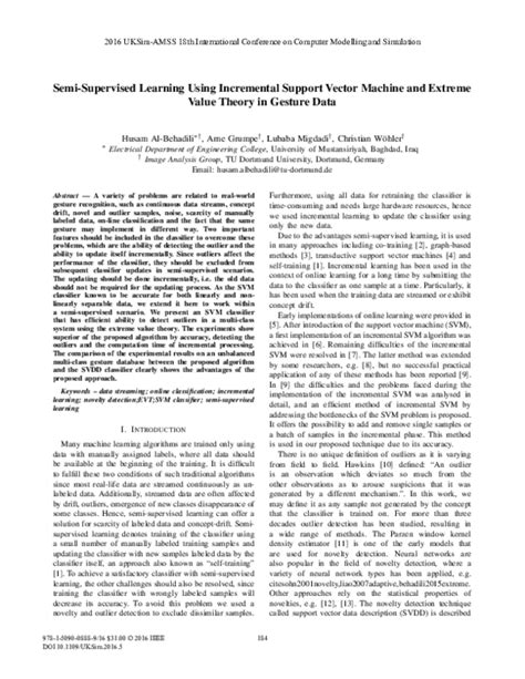 pdf semi supervised learning using incremental support vector machine and extreme value theory