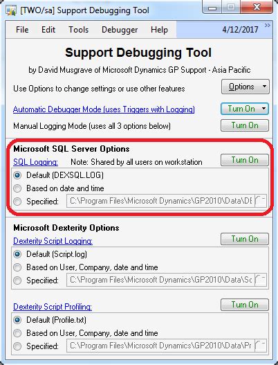 enabling dexsql logs with support debugging tool microsoft dynamics 41674 hot sex picture