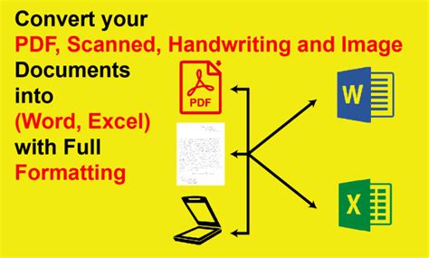 convert pdf scanned handwriting and image into word and excel by editing guru fiverr