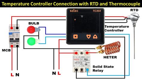 Temperature Controller Connection With RTD Thermocouple And Solid