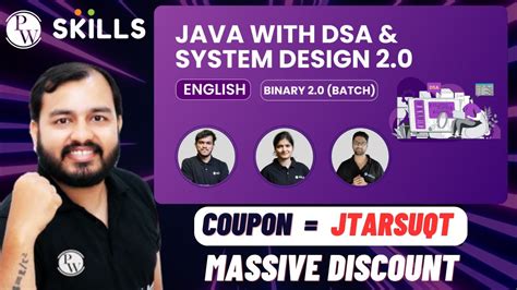 PW SKILLS JAVA WITH DSA AND SYSTEM DESIGN COURSE COUPON CODE EINGLISH