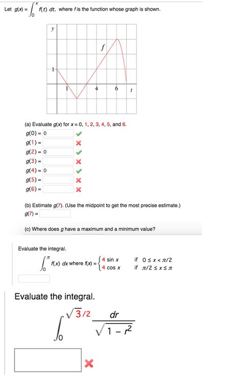 solved let g x integral 0 x f t dt where f is the