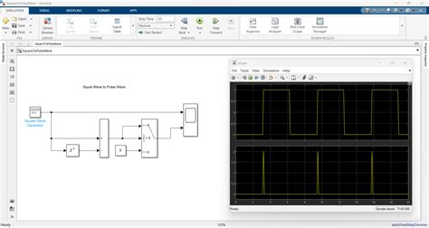 how to convert square wave into pulse wave signal in your simulink model in matlab r2023a