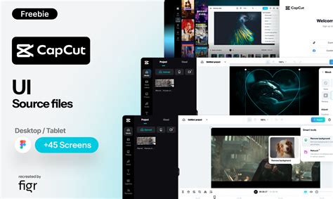 Capcut UI Free UI Kit Recreated Figma