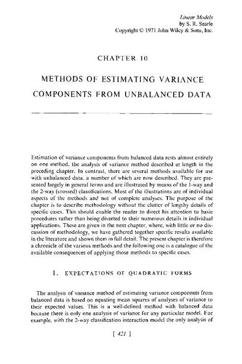 pdf linear models searle linear methods of estimating variance components from unbalanced