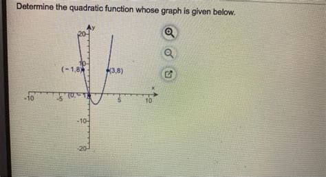 solved determine the quadratic function whose graph is given