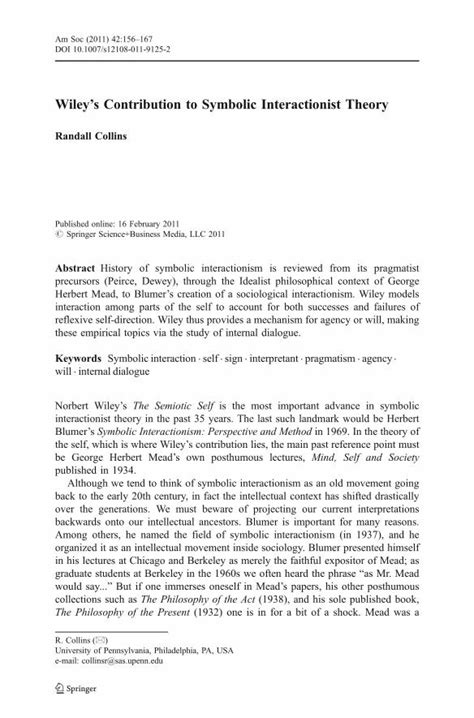 pdf wiley s contribution to symbolic interactionist theory dokumen tips