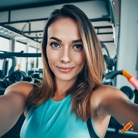 Fitness Selfie Of A Young Woman At The Gym On Craiyon