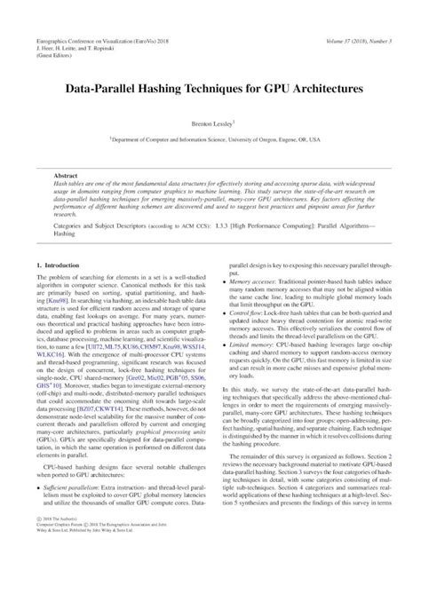 pdf data parallel hashing techniques for gpu architectures dokumen tips