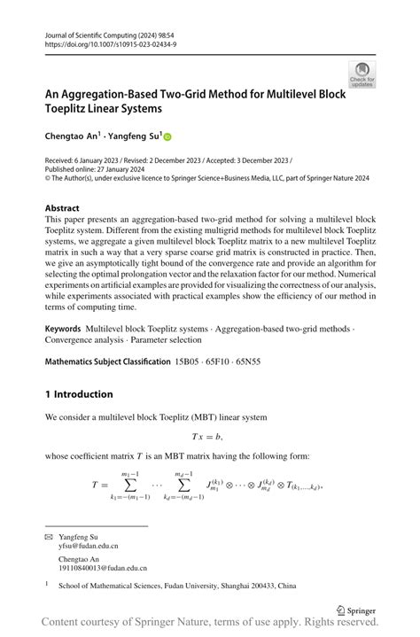 an aggregation based two grid method for multilevel block toeplitz linear systems request pdf