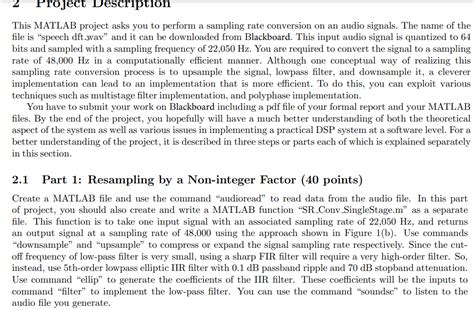 2 project description this matlab project asks you to