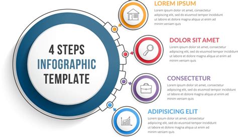 Infographic Template With 4 Steps Royalty Free Vector Image