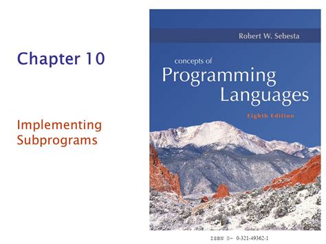 isbn chapter 10 implementing subprograms ppt download