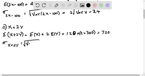 solved random variables given independent random variables with means and standard deviations as