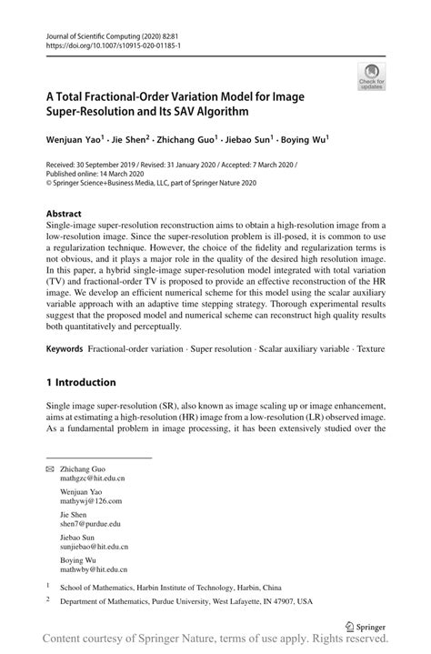 a total fractional order variation model for image super resolution and its sav algorithm