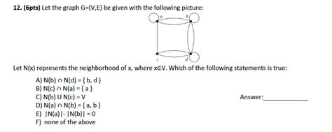 solved 12 6pts let the graph g v e be given with the