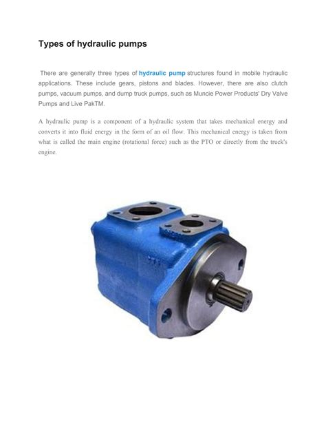 Types Of Hydraulic Pumps By Rexroth Distributors Issuu